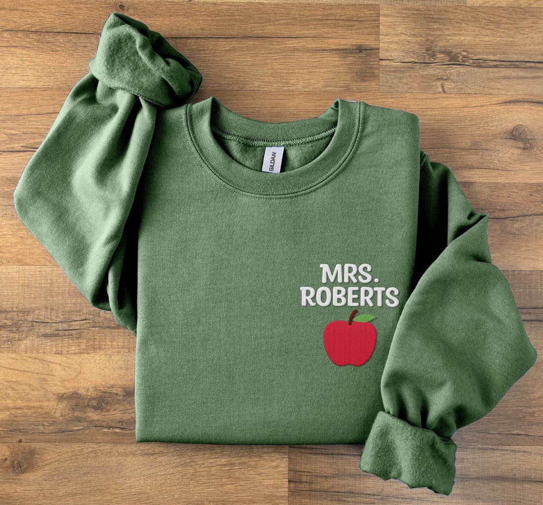Custom Embroidered Teacher Sweatshirt, Teacher Gift Personalized ...