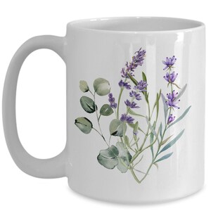Lavender Flower Mug, Lavender Decor, Wildflower Mug, Vintage Botanical ...