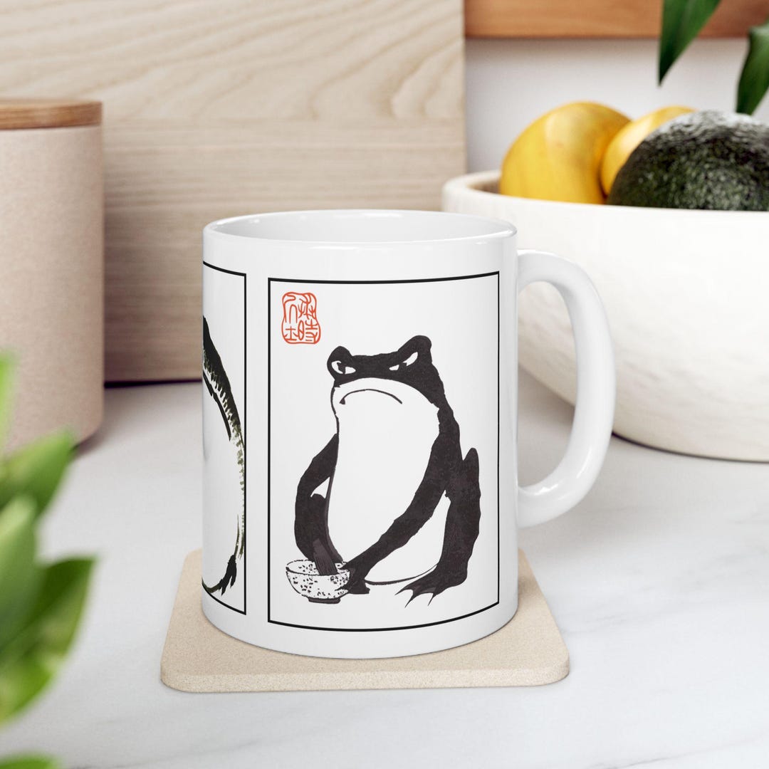 Unimpressed Frog Mug, Grumpy Frog Mug, Hoji Masumoto Frogs Mug ...
