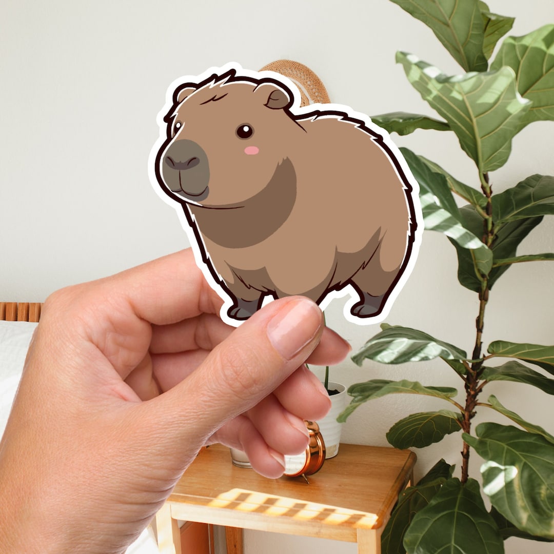 Capybara Sticker, Cute Chibi Capybara, Kawaii Capybara, Large Capybara ...