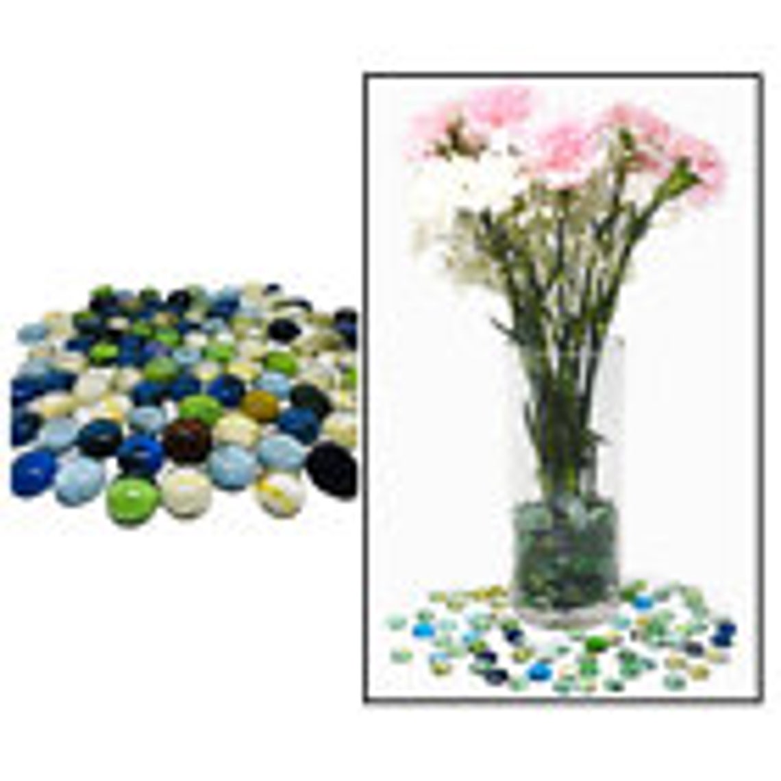 1.75ibs of Mixed Color Large Glass Gems, Pebbles, Mosaic Tiles, Marbles ...