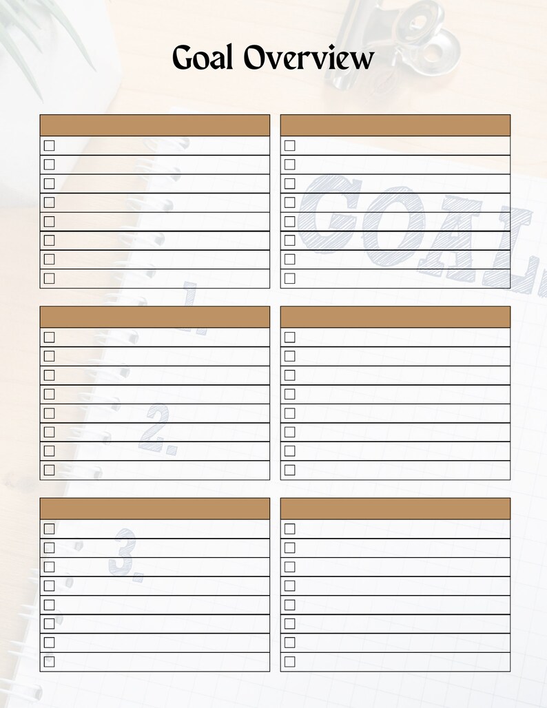 Goal Planner PDF Printable Habit Tracker Goal Setting Goal - Etsy UK