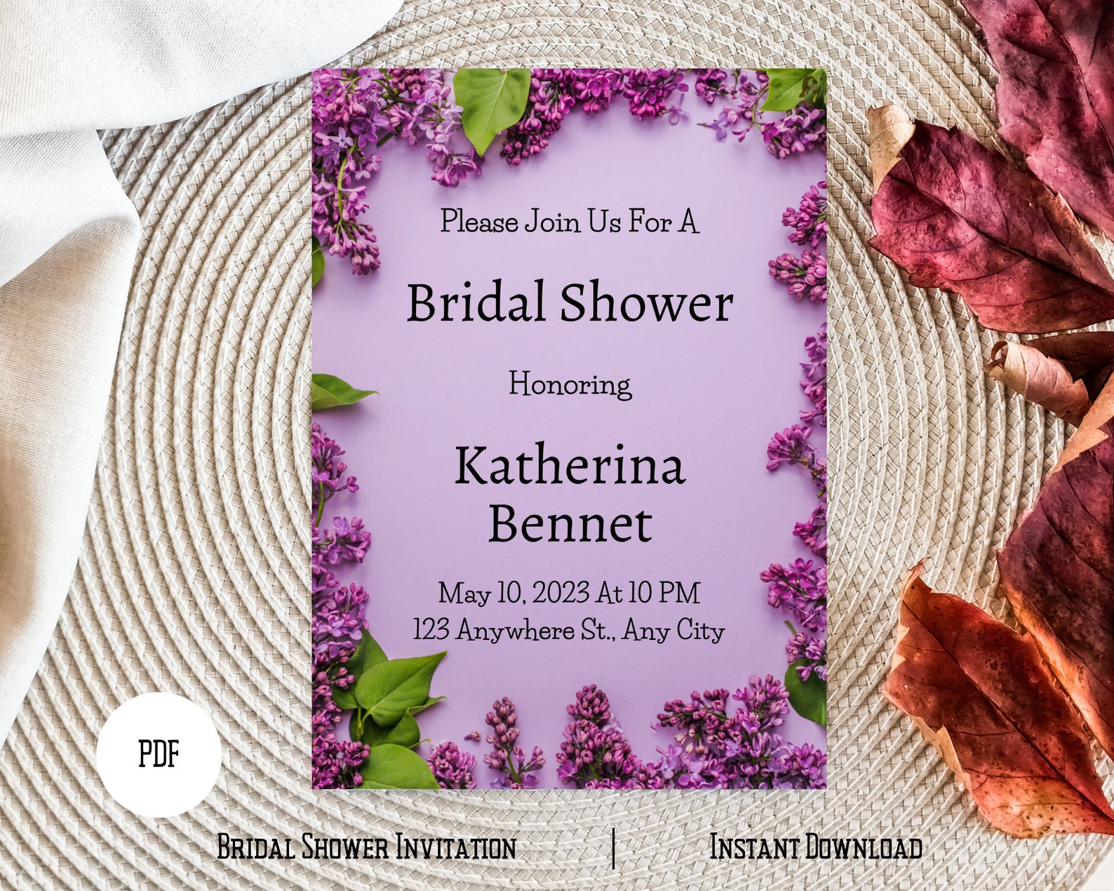 Bridal Shower Invitation Template, Printable Bridal Shower Invitation ...