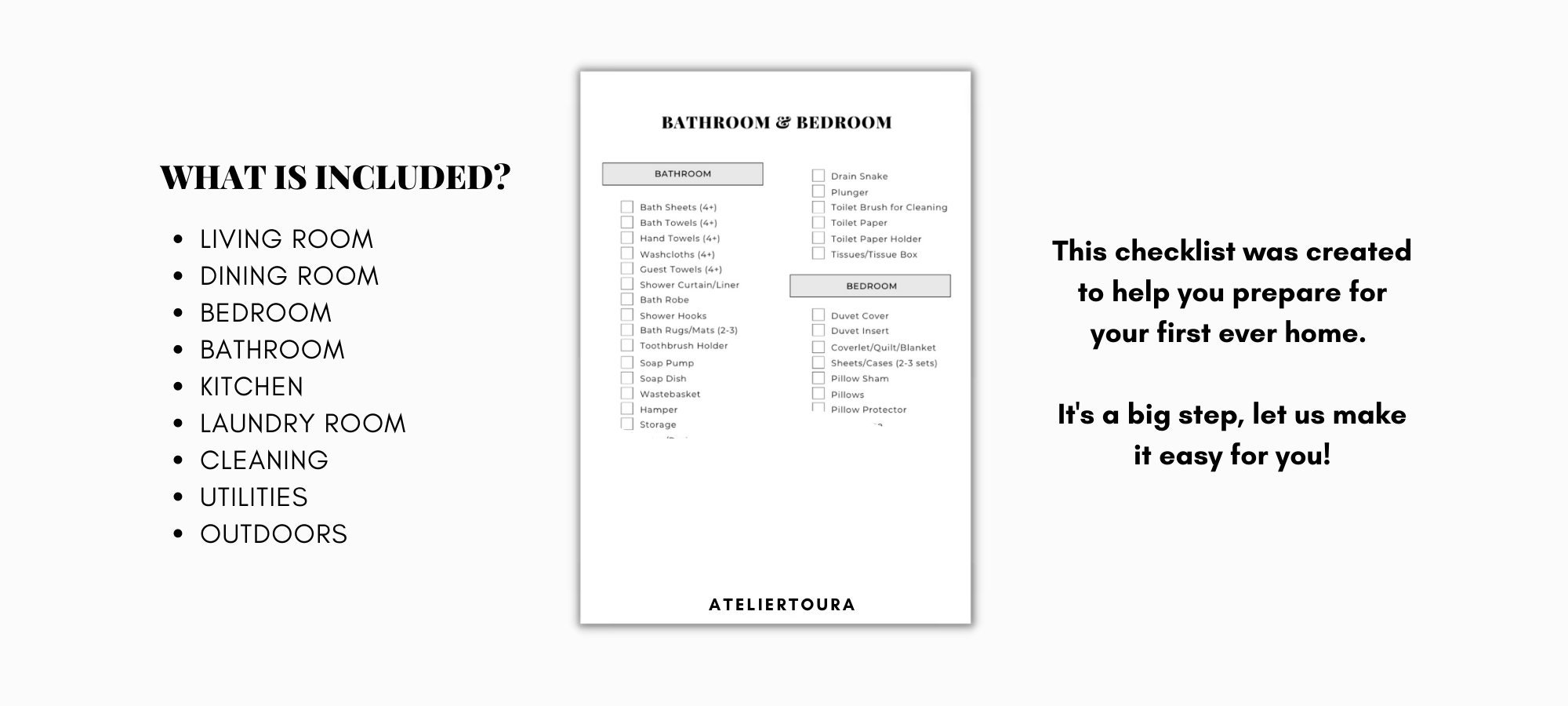 Digital First Home Essentials Checklist, Printable First Home Essentials Checklist, New Home ...