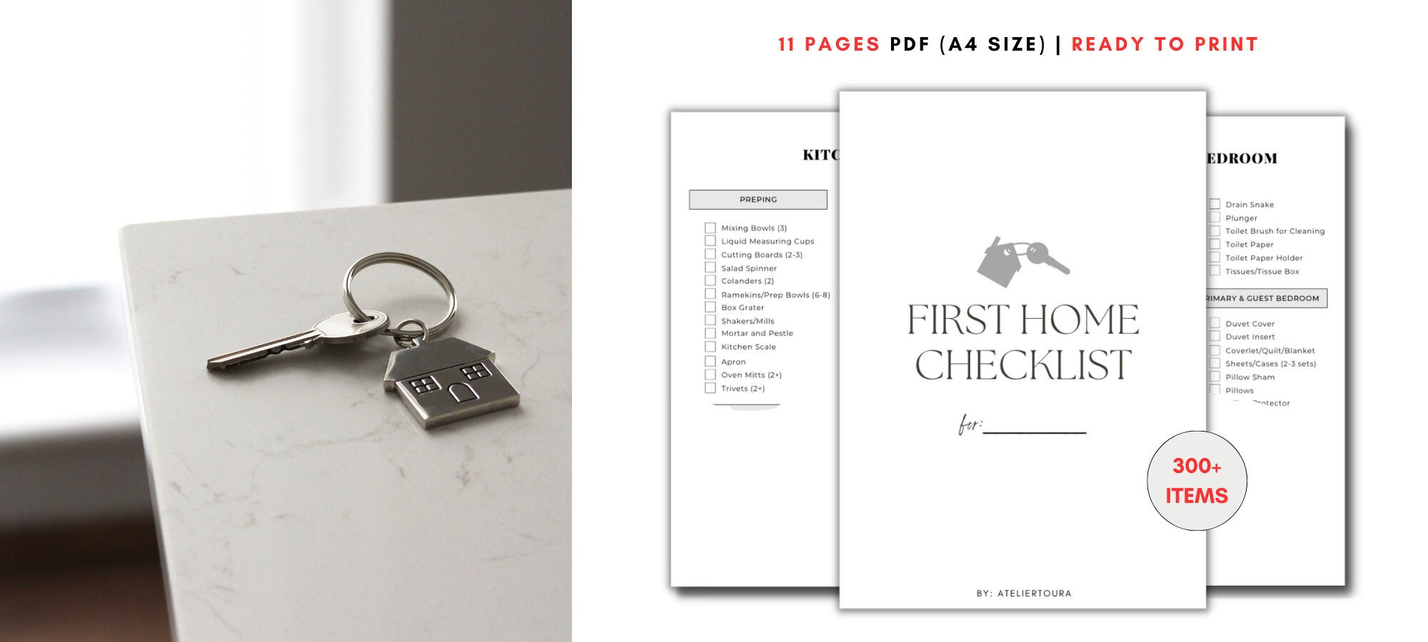 Digital First Home Essentials Checklist, Printable First Home ...