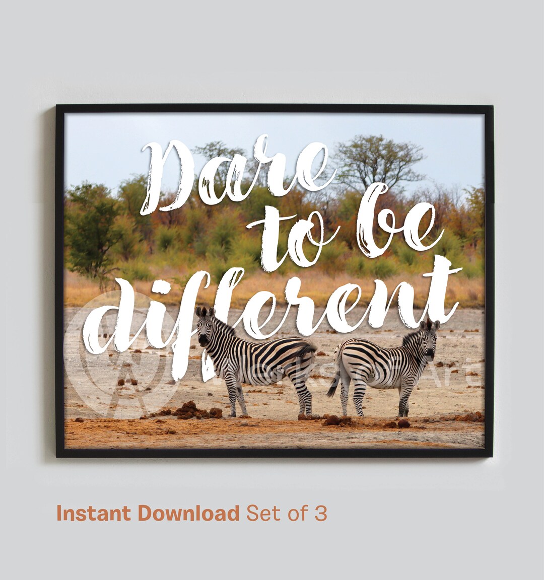 Modern Inspirational Posters Safari Animals Set of 3 Instant Download ...