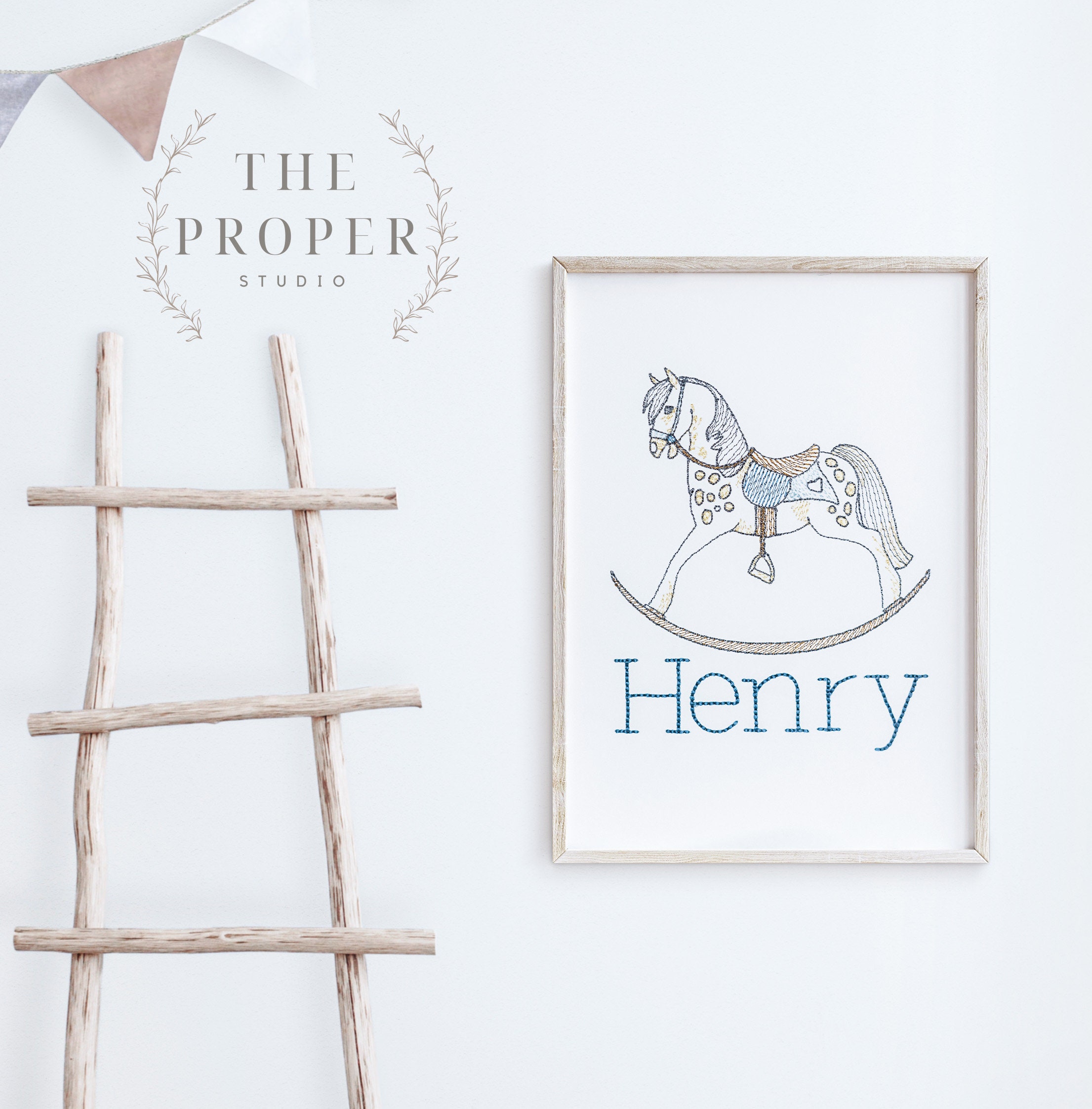 Classic Embroidered Personalized Wall Art, Baby Nursery Wall Decor ...