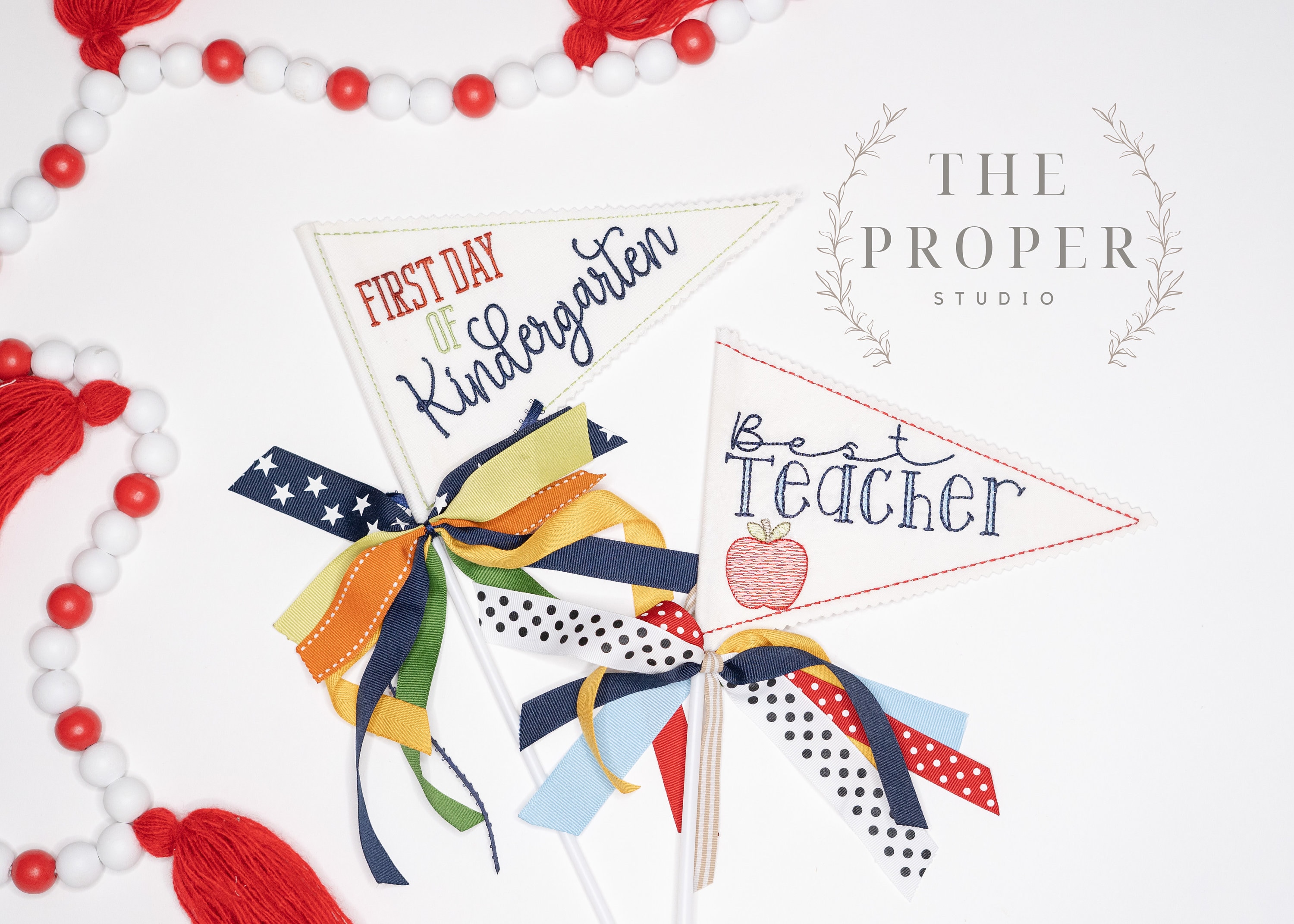 Best Teacher Pennant Flag, Embroidered, Back to School Gift, First Day ...