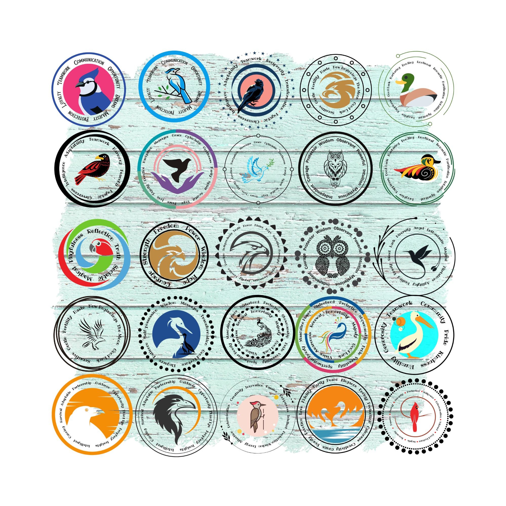 Birds Spirit Birds Bird SVG Symbolism 25 Designs Instant DOWNLOAD Great ...