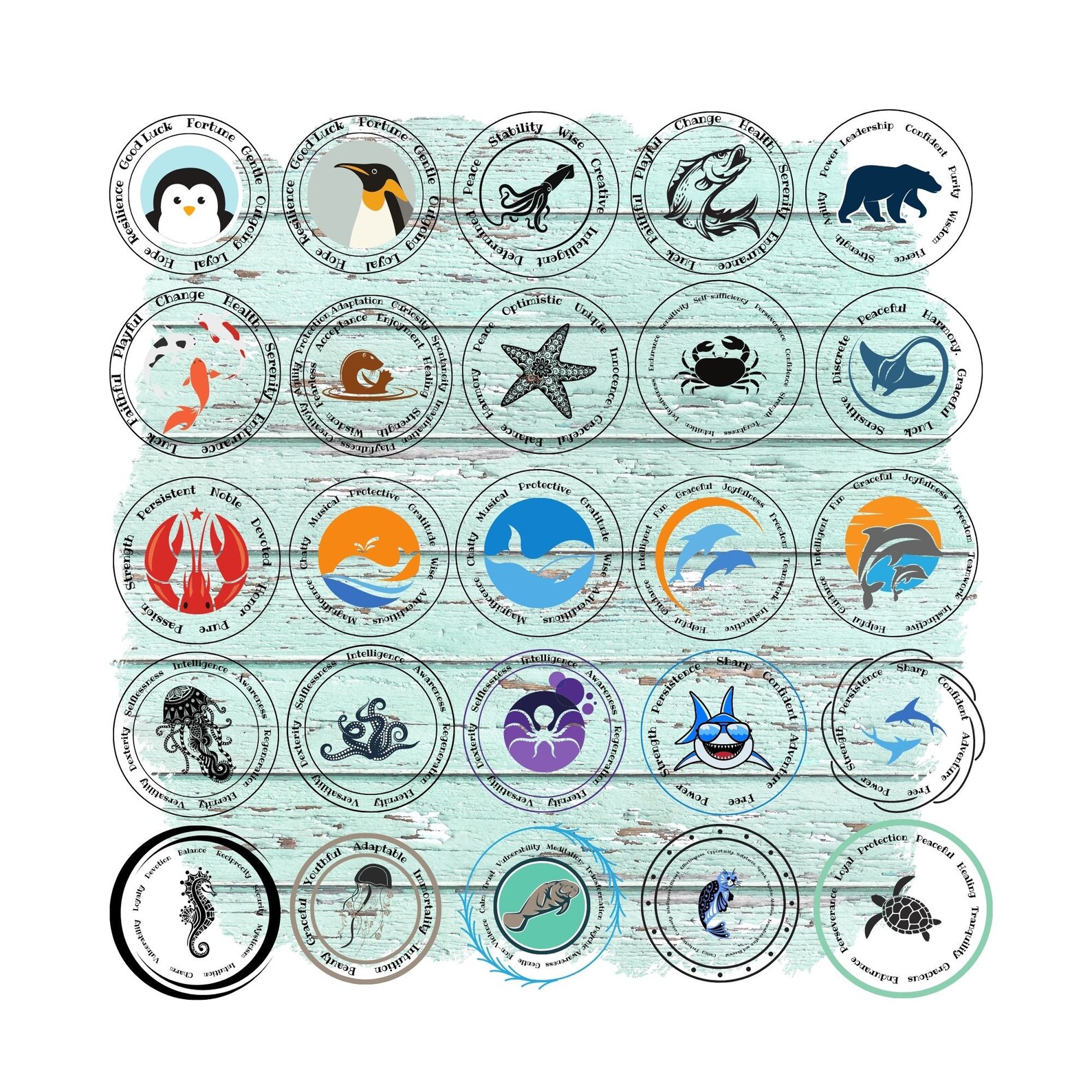 Ocean Animals Symbolism Meanings Spirit Animals 25 Designs Instant ...