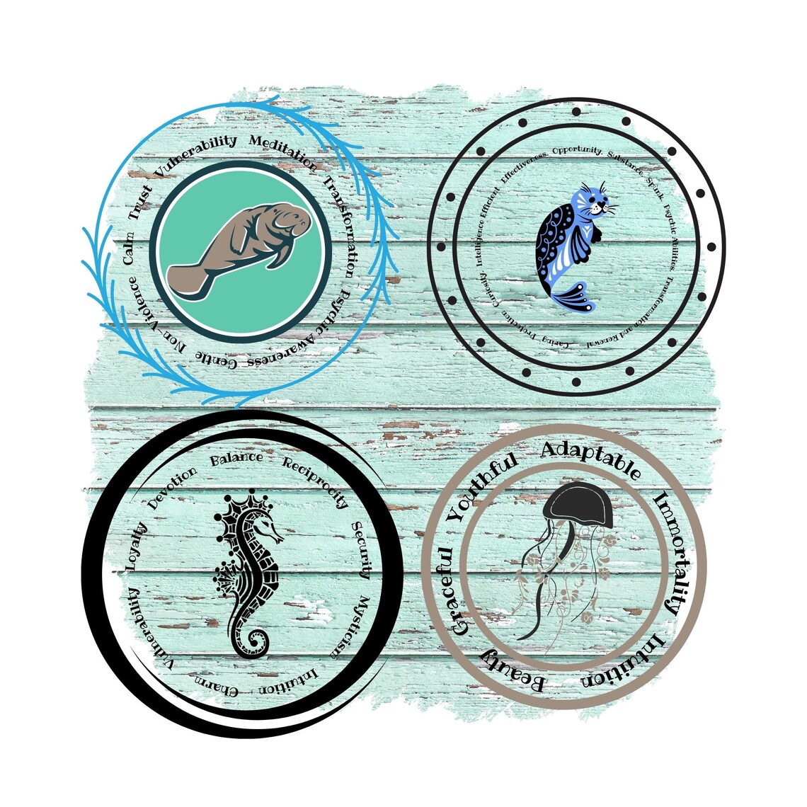 Ocean Animals Symbolism Meanings Spirit Animals 25 Designs Instant ...