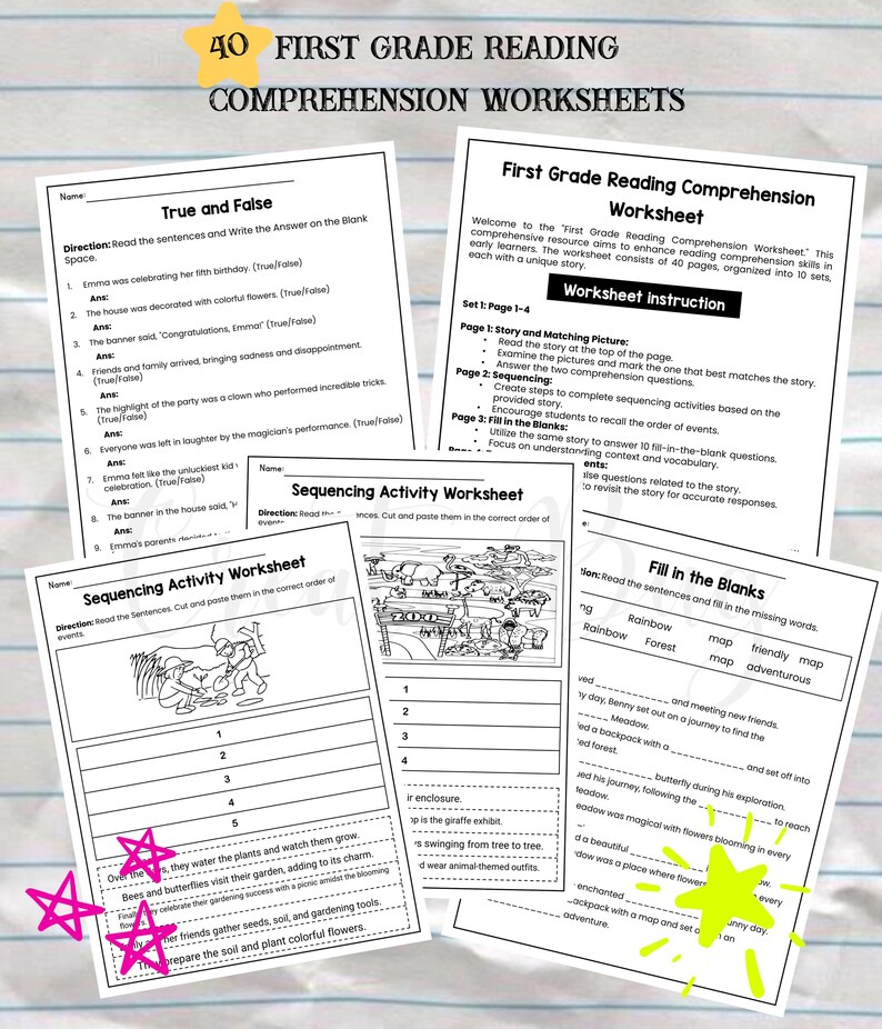 First Grade-kindergarten-preschool Reading Comprehension Activity ...