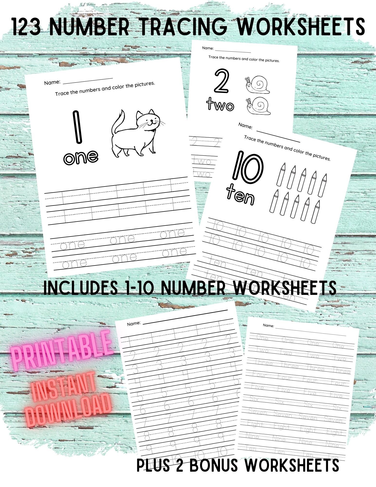 Alphabet & Number Tracing Sheets / ABC Letter Tracing / Handwriting ...