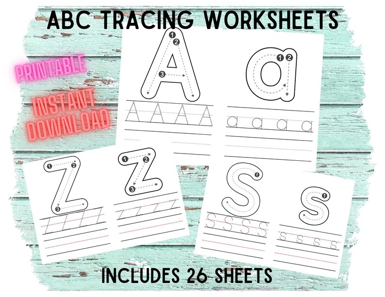 Alphabet & Number Tracing Sheets / ABC Letter Tracing / Handwriting ...