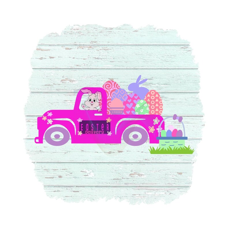Easter Bunny Delivery Truck SVG PNG Dxf Jpg Instant DOWNLOAD Great for ...