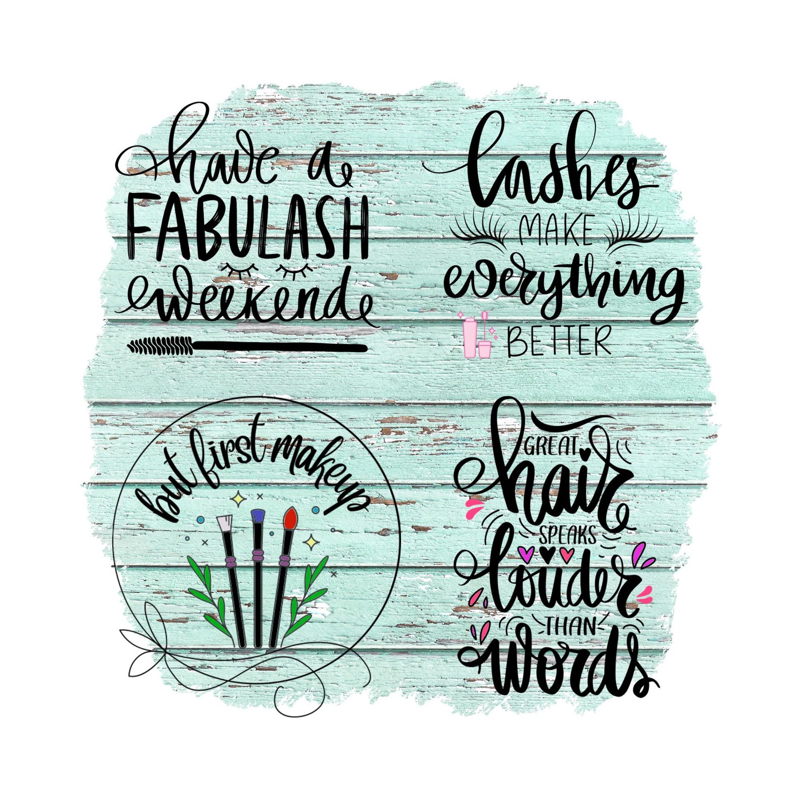Hair & Makeup SVG Lipstick Lashes Beauty SVG 30 Designs - Etsy