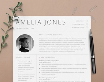Resume Template, CV Template Word, Google Docs, Pages, Professional ...