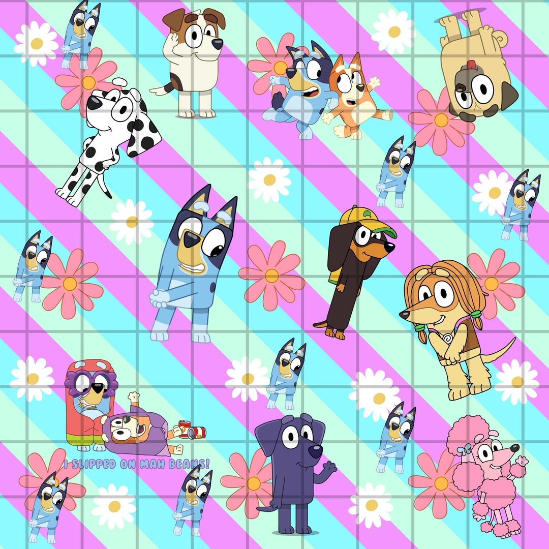 Bluey Digital Paper Bluey Digital Papers 12X12 Inches - Etsy