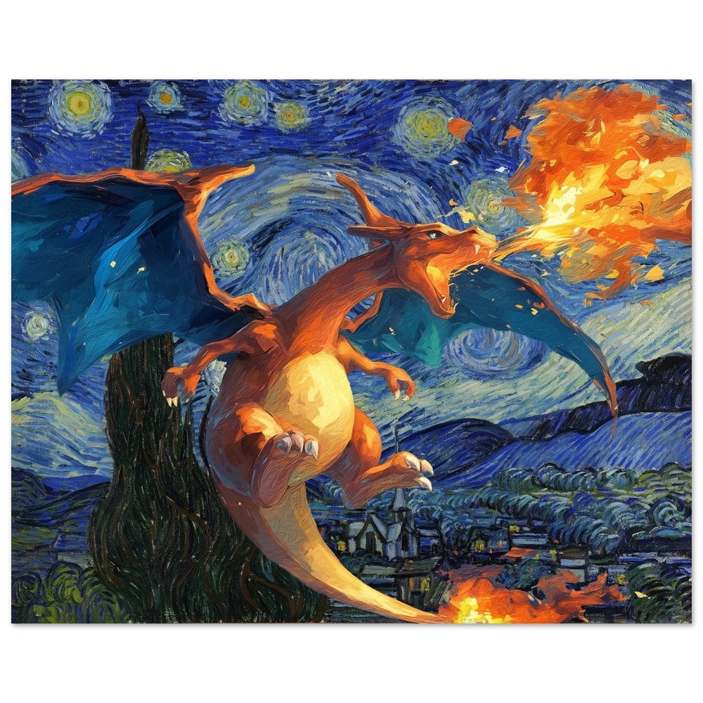 Charizard the Starry Night Premium Matte Paper Poster - Etsy
