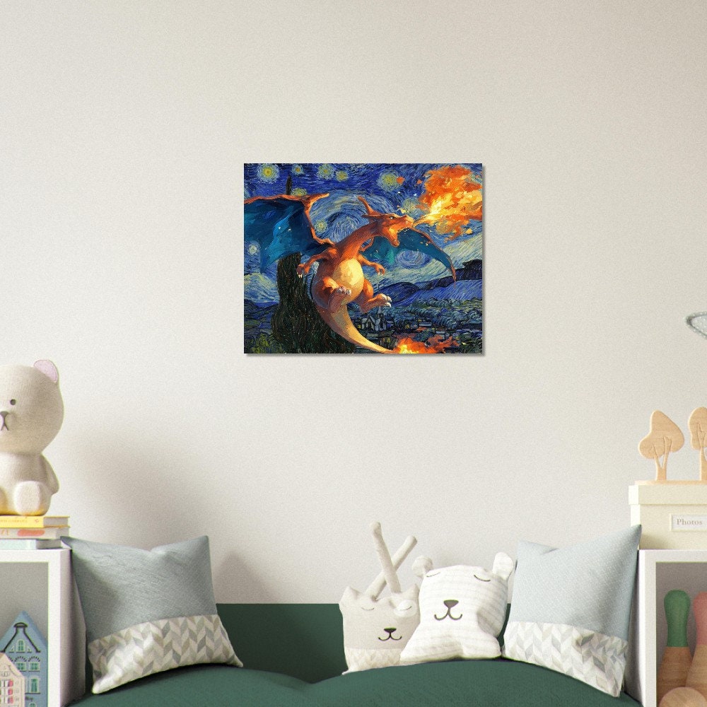 Charizard the Starry Night Premium Matte Paper Poster - Etsy