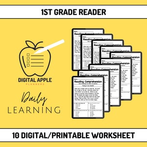 10 First Grade Reading Comprehension Worksheets Decodable Stories With ...