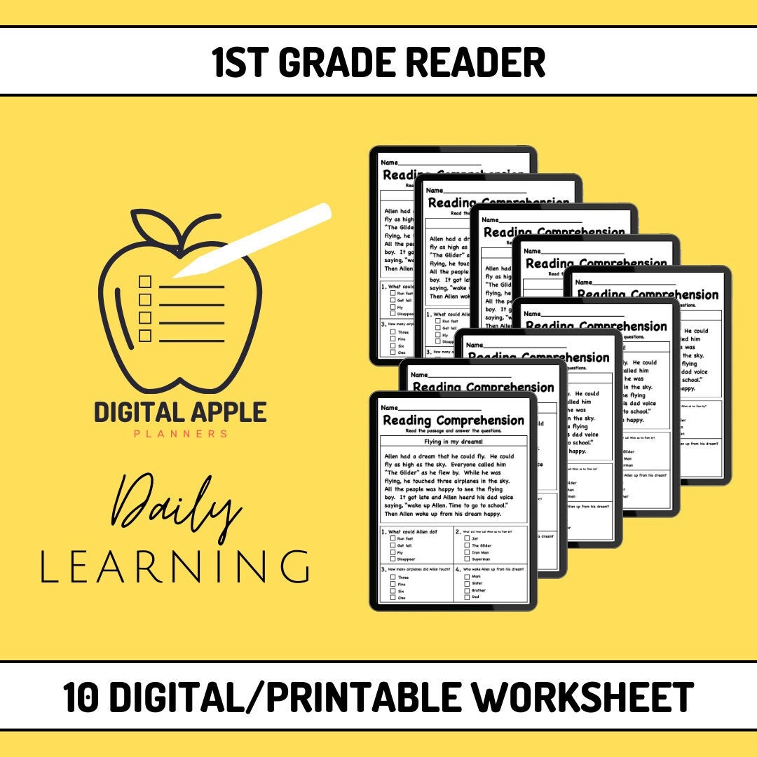 10 First Grade Reading Comprehension Worksheets Decodable Stories With ...