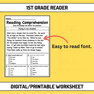 First Grade Reading Comprehension Worksheets Decodable Stories With ...