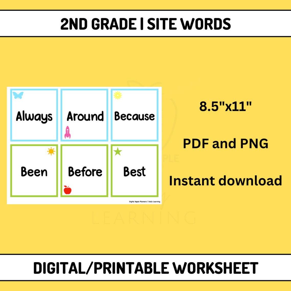 Printable Sight Word Flashcards, 2nd Grade Sight Words, High Frequency ...