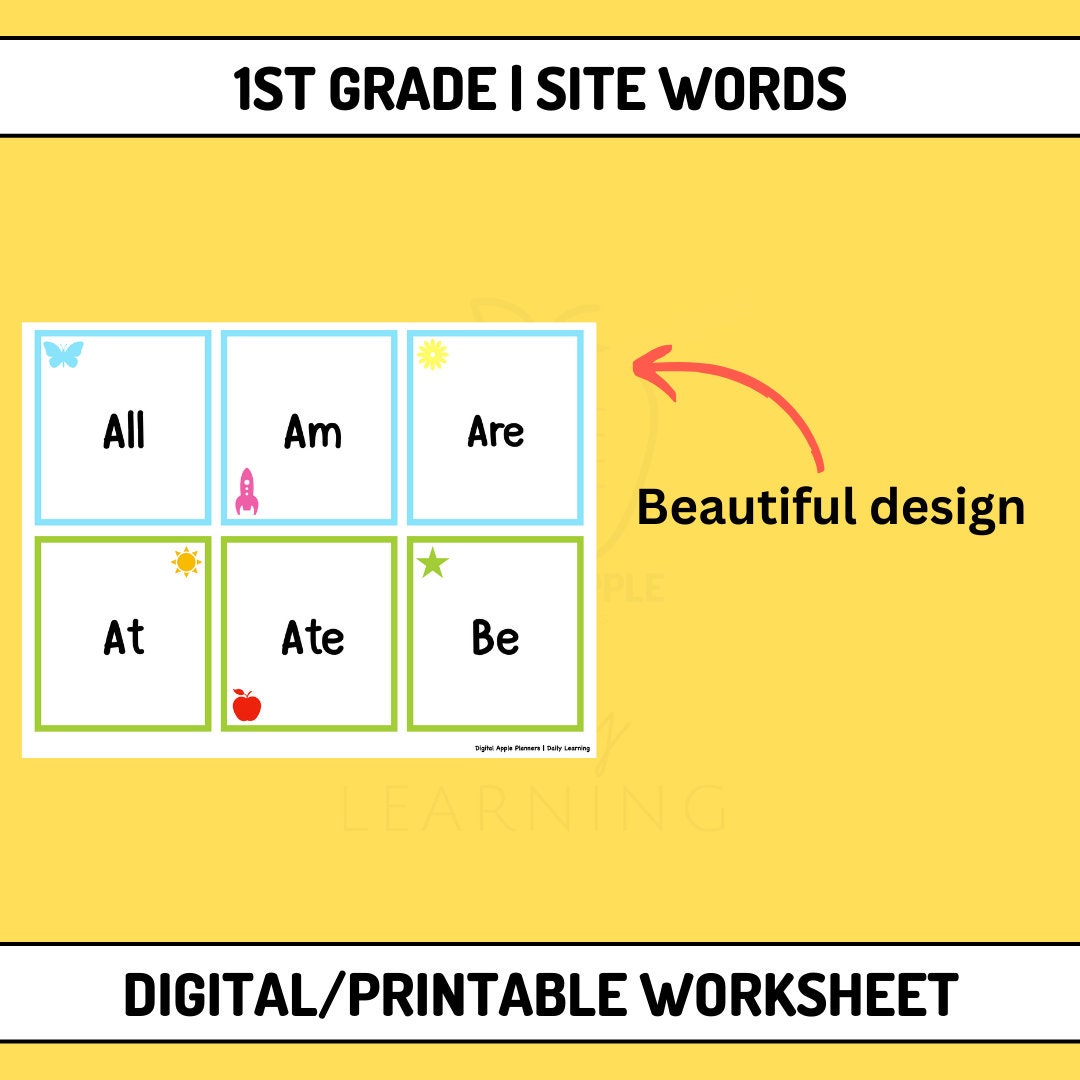 Printable Sight Word Flashcards, 1st Grade Sight Words, High Frequency ...