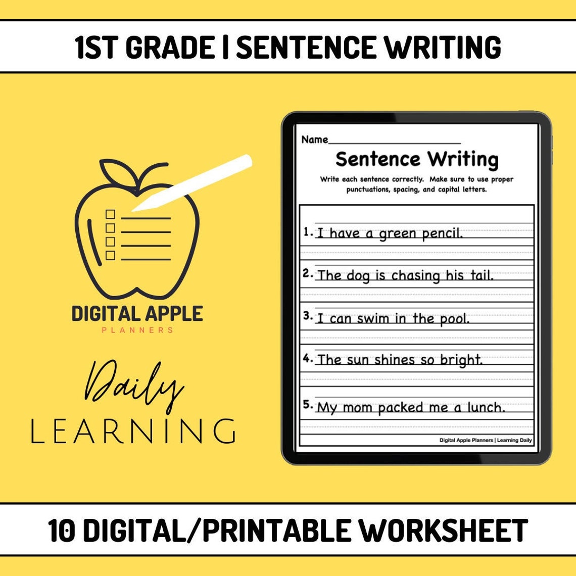 10 Printable Sentence Worksheets 1st Grade ELA Worksheets - Etsy