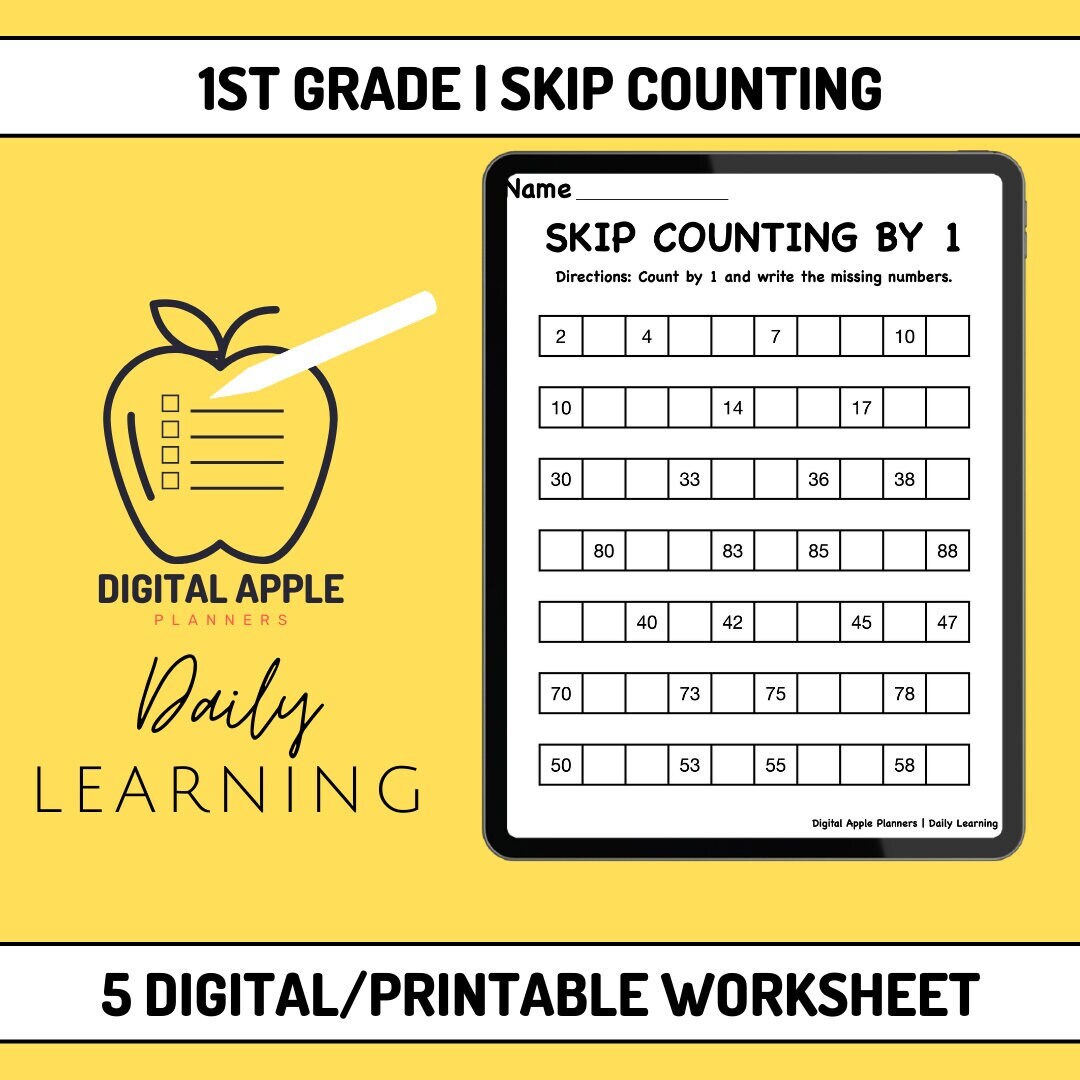 Skip Counting Worksheet Bundle PDF | First Grade Math Worksheets | Math ...
