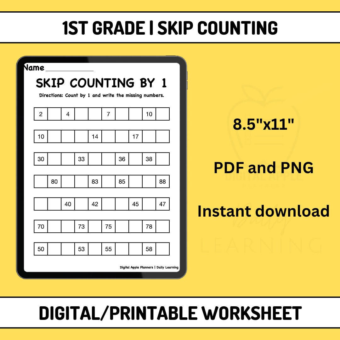 Skip Counting Worksheet Bundle PDF | First Grade Math Worksheets | Math ...