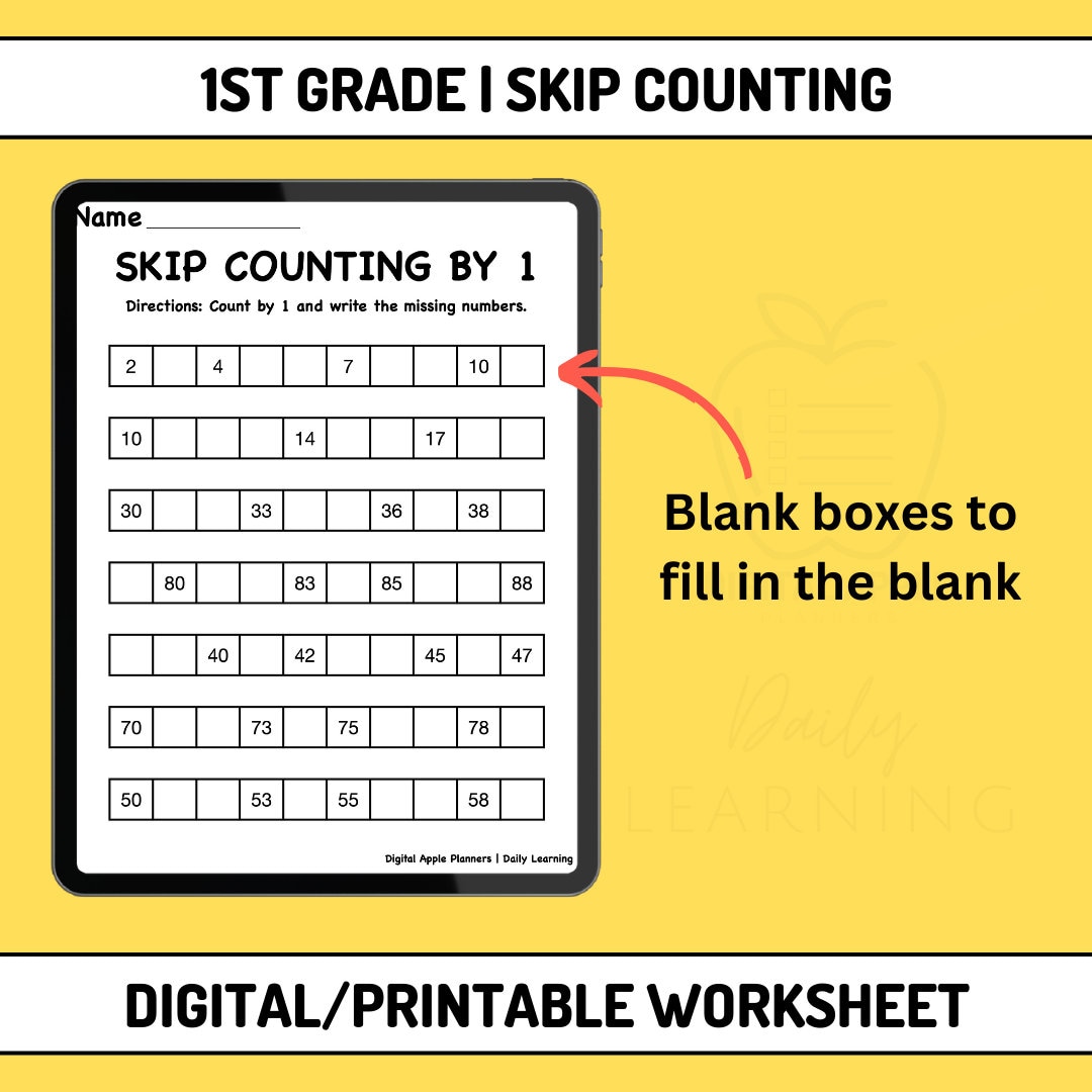 Skip Counting Worksheet Bundle PDF | First Grade Math Worksheets | Math ...