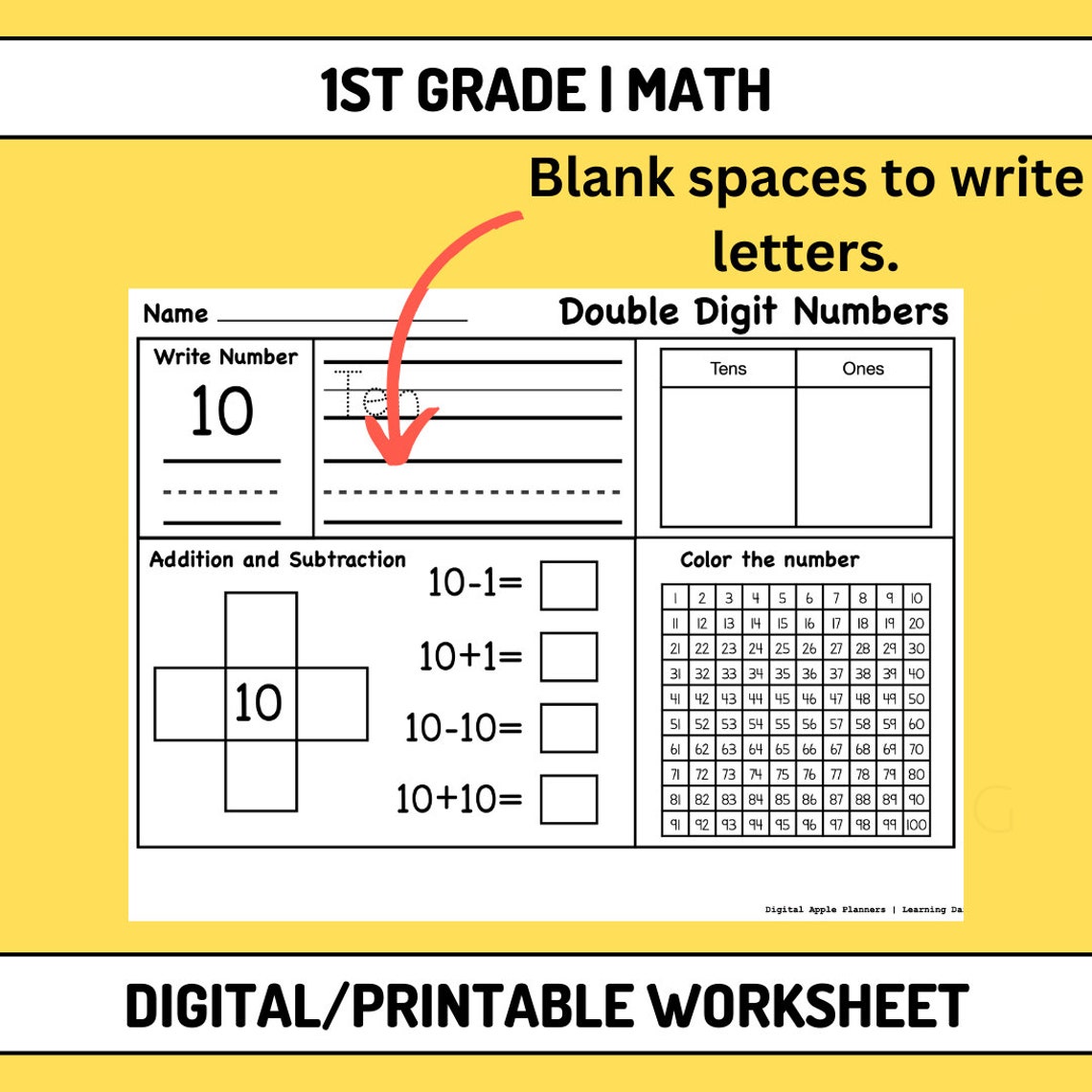 Daily Practice Printables for 1st Grade Math Worksheets | 2-digit ...