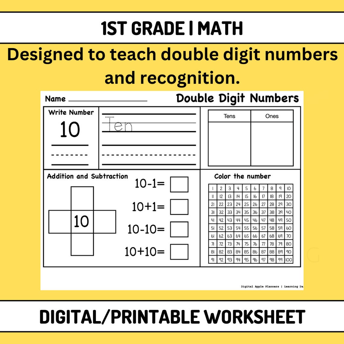 Daily Practice Printables for 1st Grade Math Worksheets | 2-digit ...