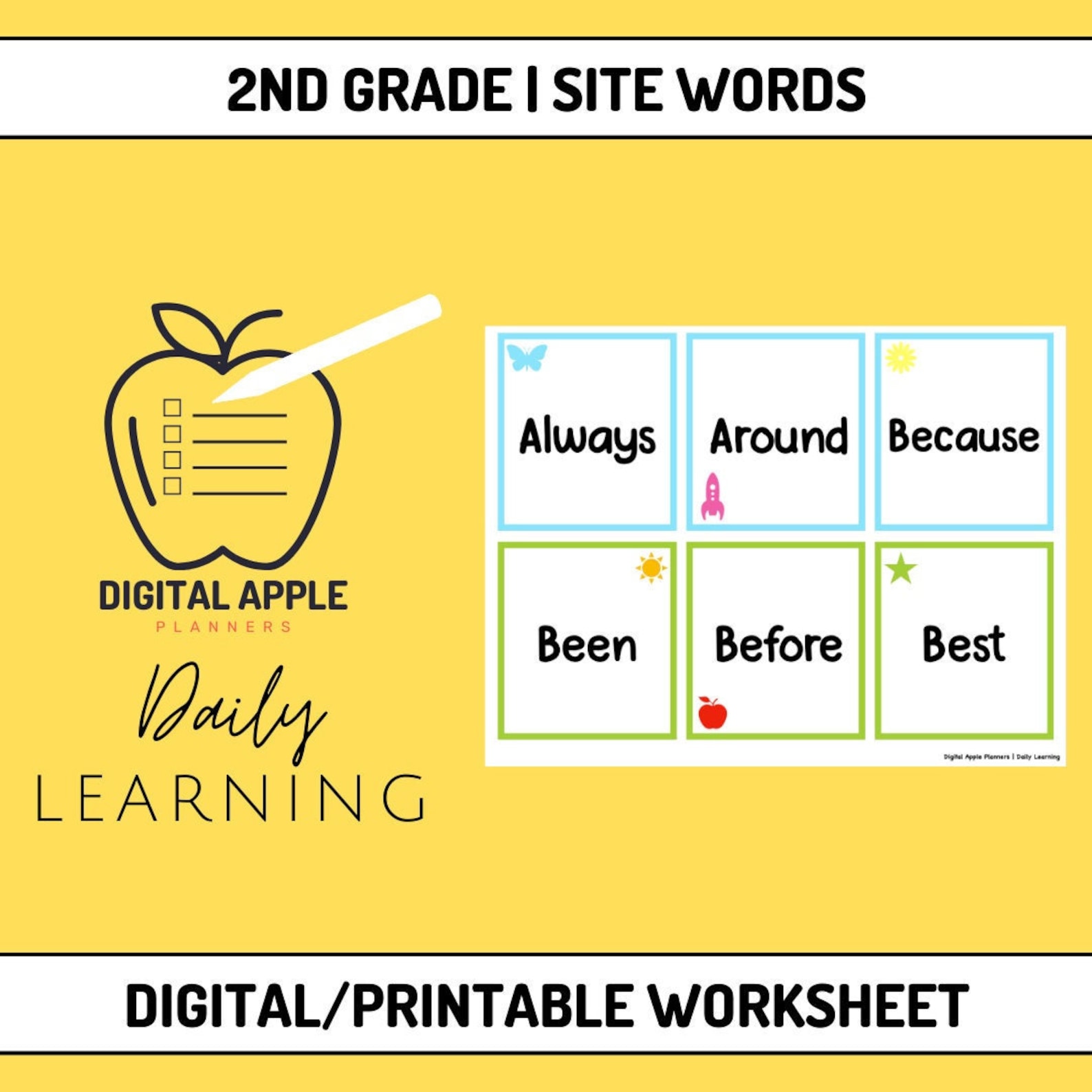 Printable Sight Word Flashcards, 2nd Grade Sight Words, High Frequency ...