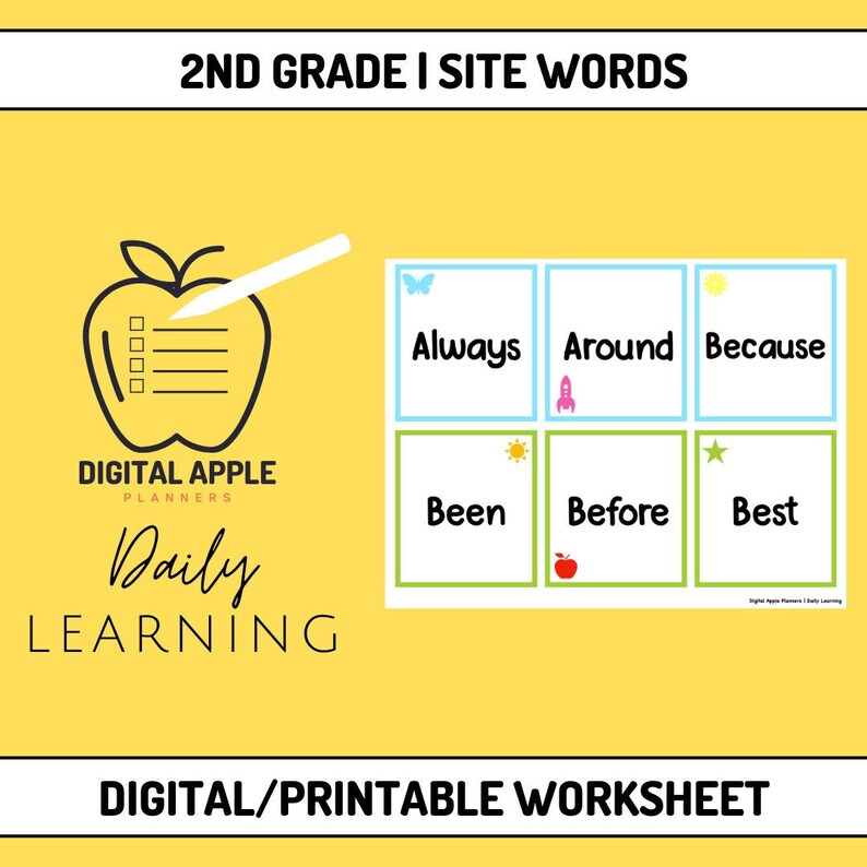Printable Sight Word Flashcards, 2nd Grade Sight Words, High Frequency ...