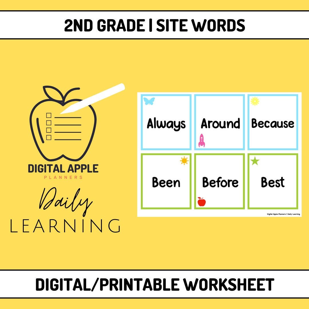 Printable Sight Word Flashcards, 2nd Grade Sight Words, High Frequency ...