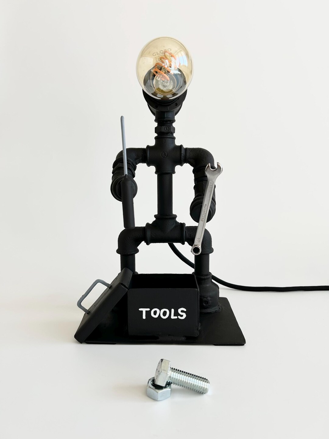 Mechanic Lamp – Handmade Pipe Lamp – Industrial Garage Light – Gift for ...