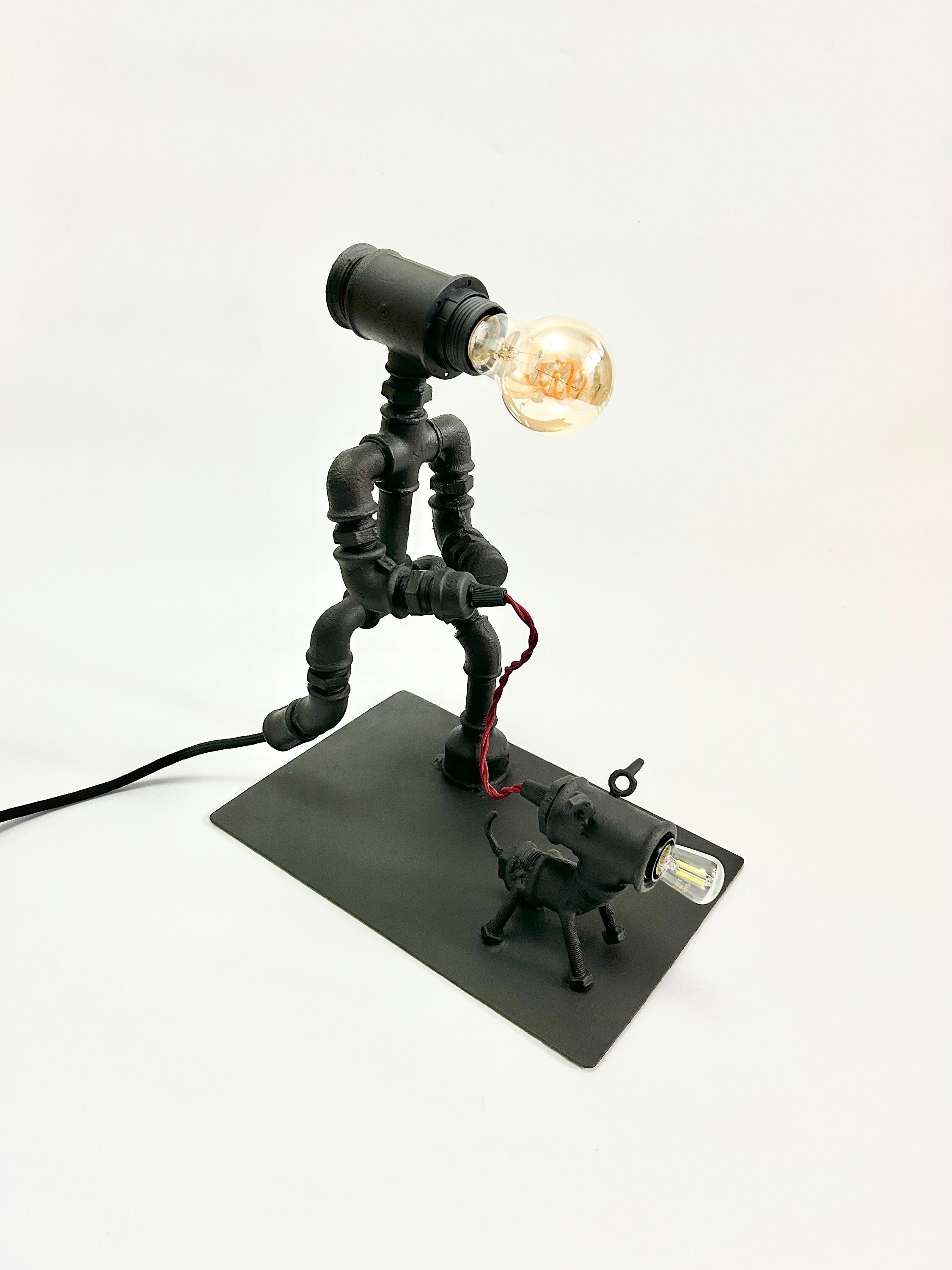 Robot Dog Walker Lamp – Industrial Pipe Light – Handmade Robot Dog Walker Lamp – Industrial Pipe Light – Handmade