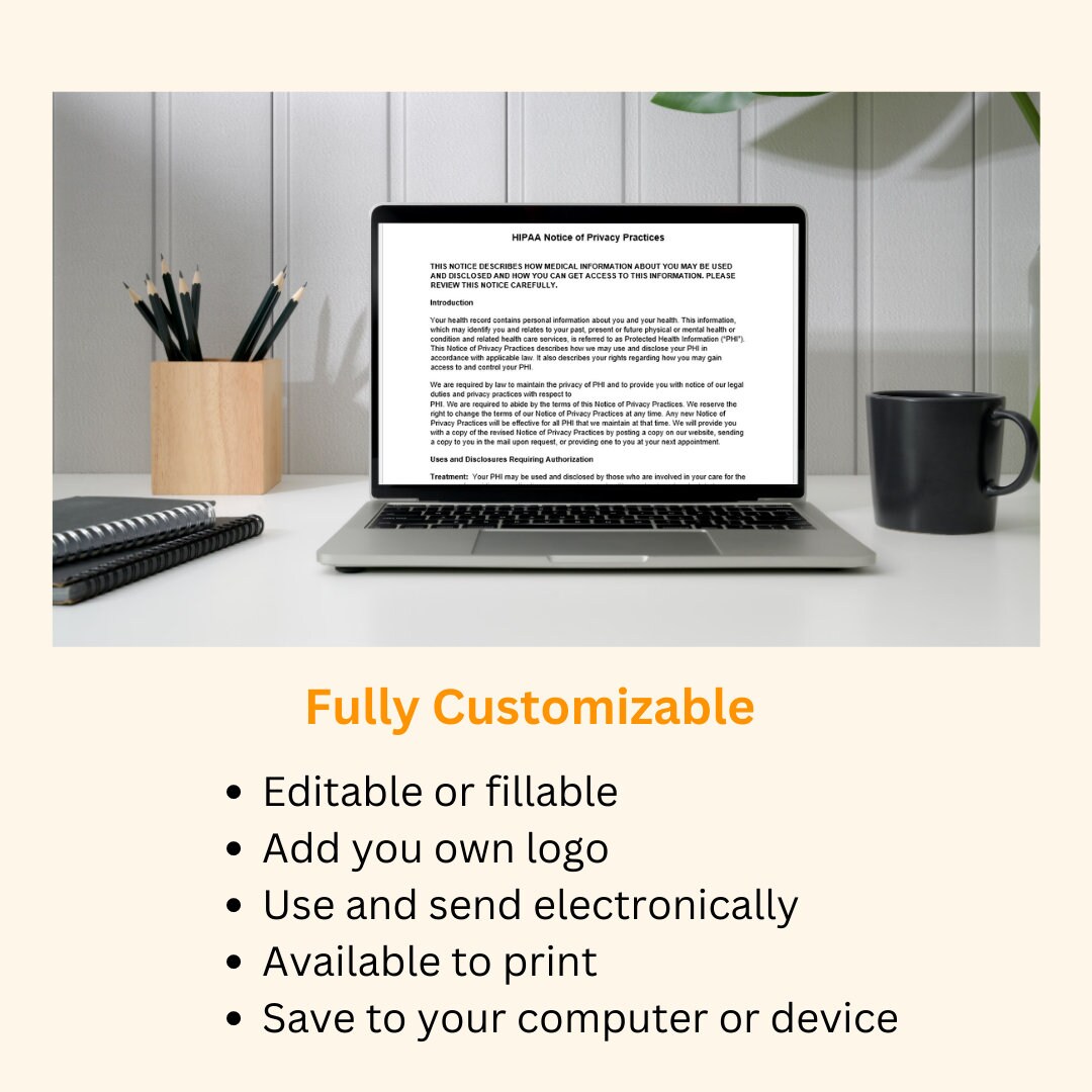 HIPAA Notice of Privacy Practices - Therapy Private Practice Paperwork ...