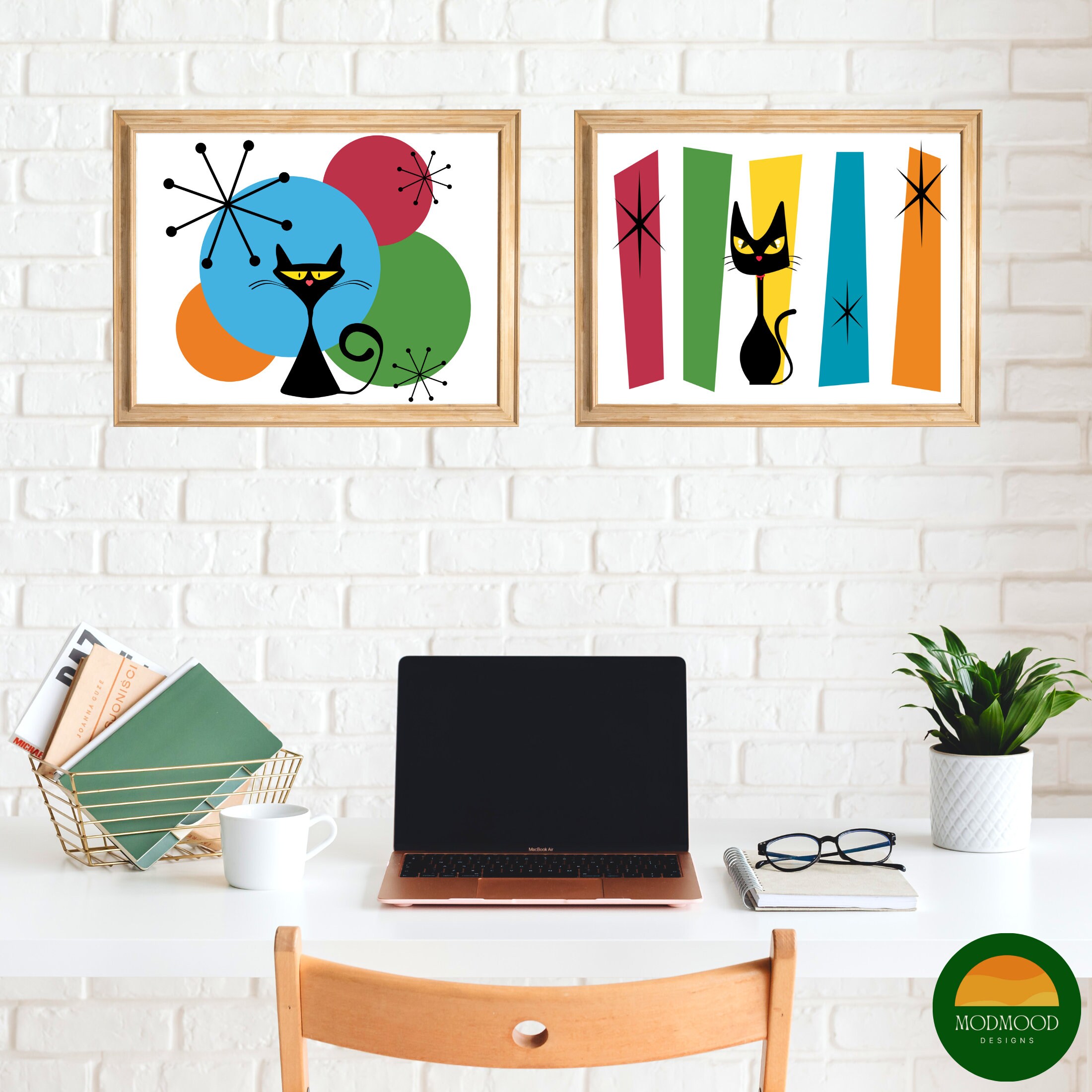 Retro Cat Wall Art Funny Cat Poster College Apartment Decor Printable ...