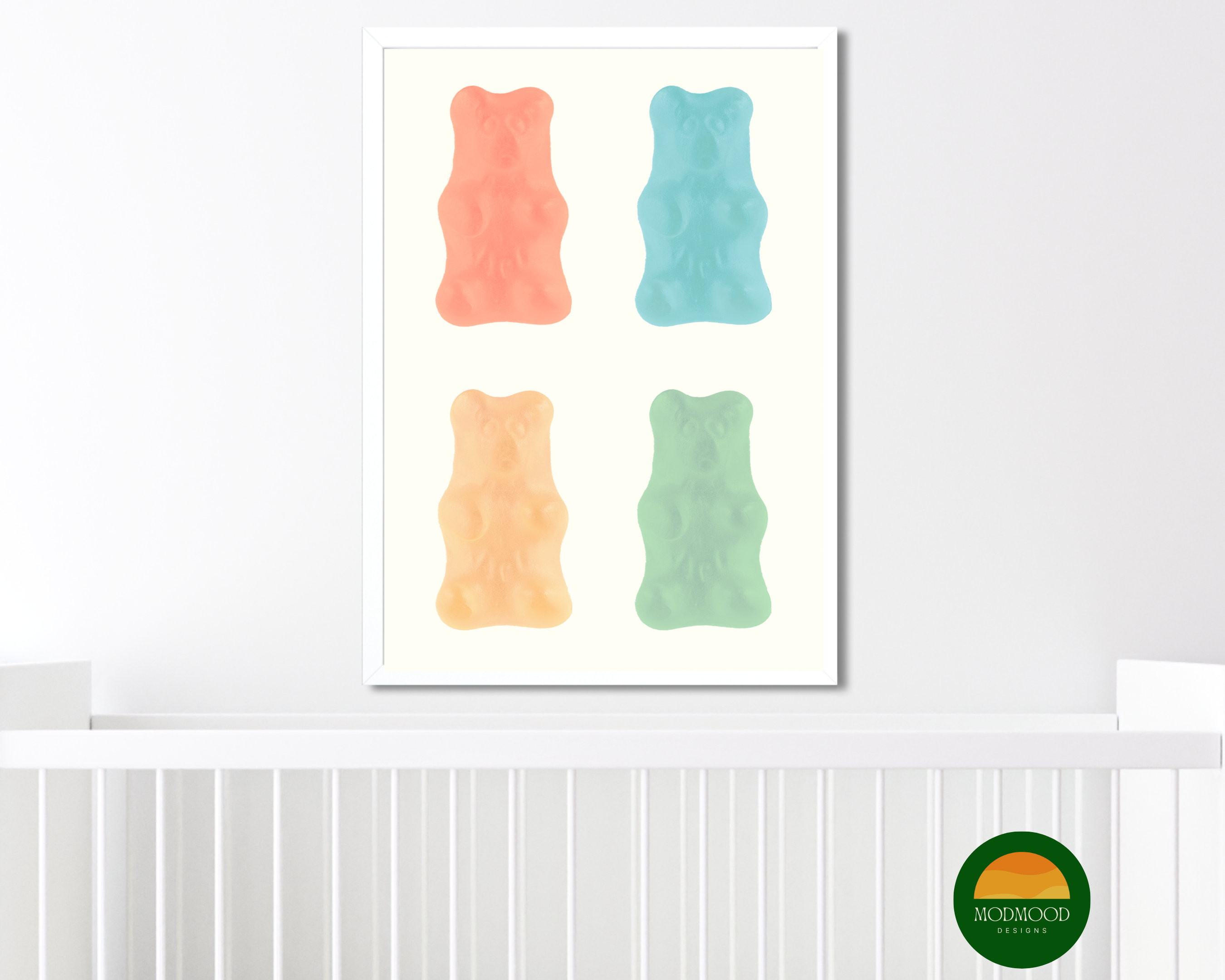 Gummy Bear Art Printable, Nostalgic Candy Poster, Pastel Nursery Decor ...
