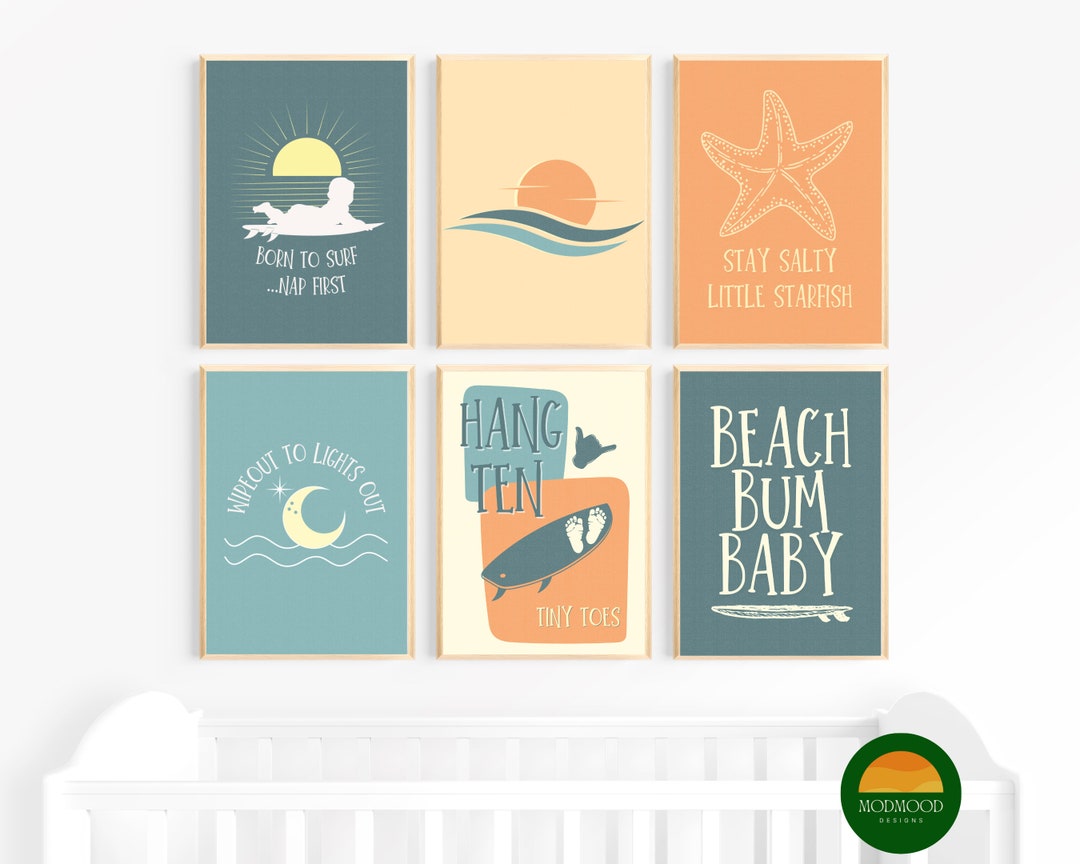 Surf Nursery Decor Ocean Theme Nursery Art Printable Surf Poster ...