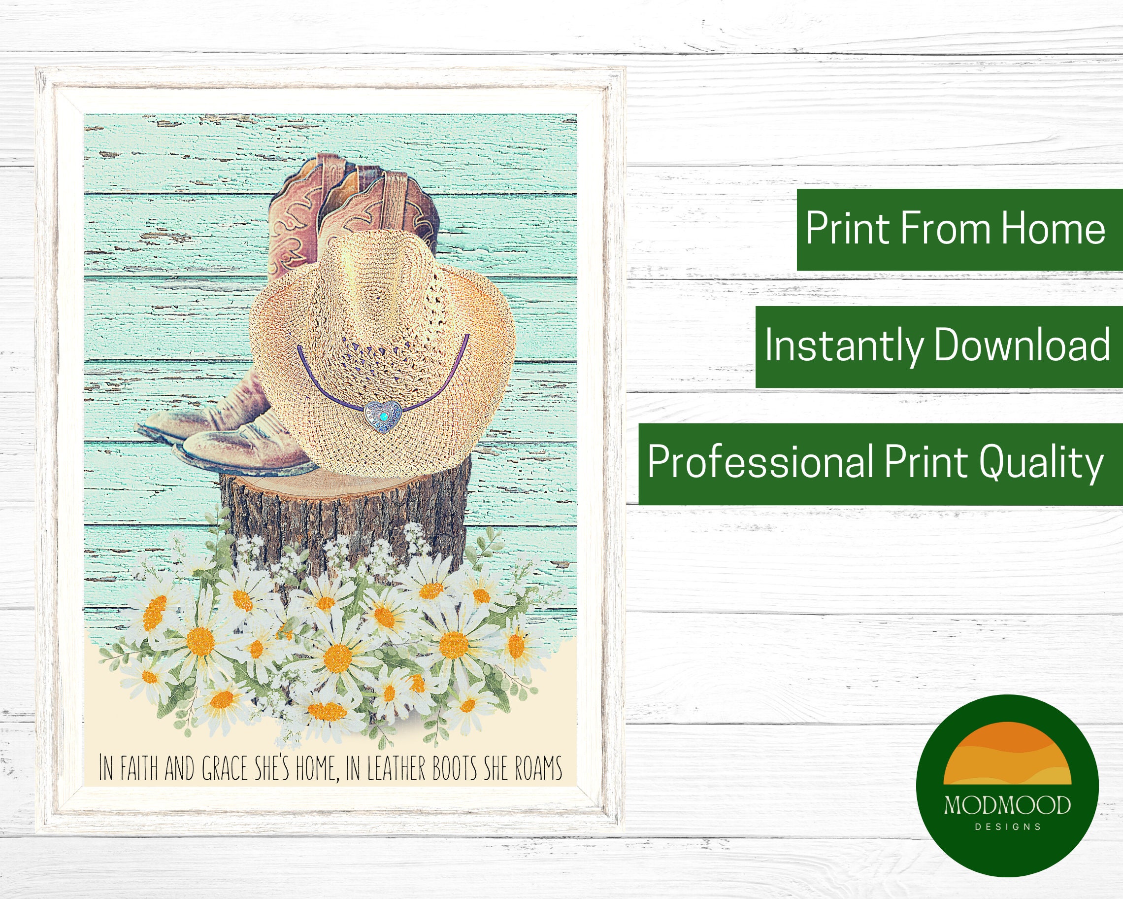 Coastal Cowgirl Printable Beachy Room Decor College Girl Apartment ...