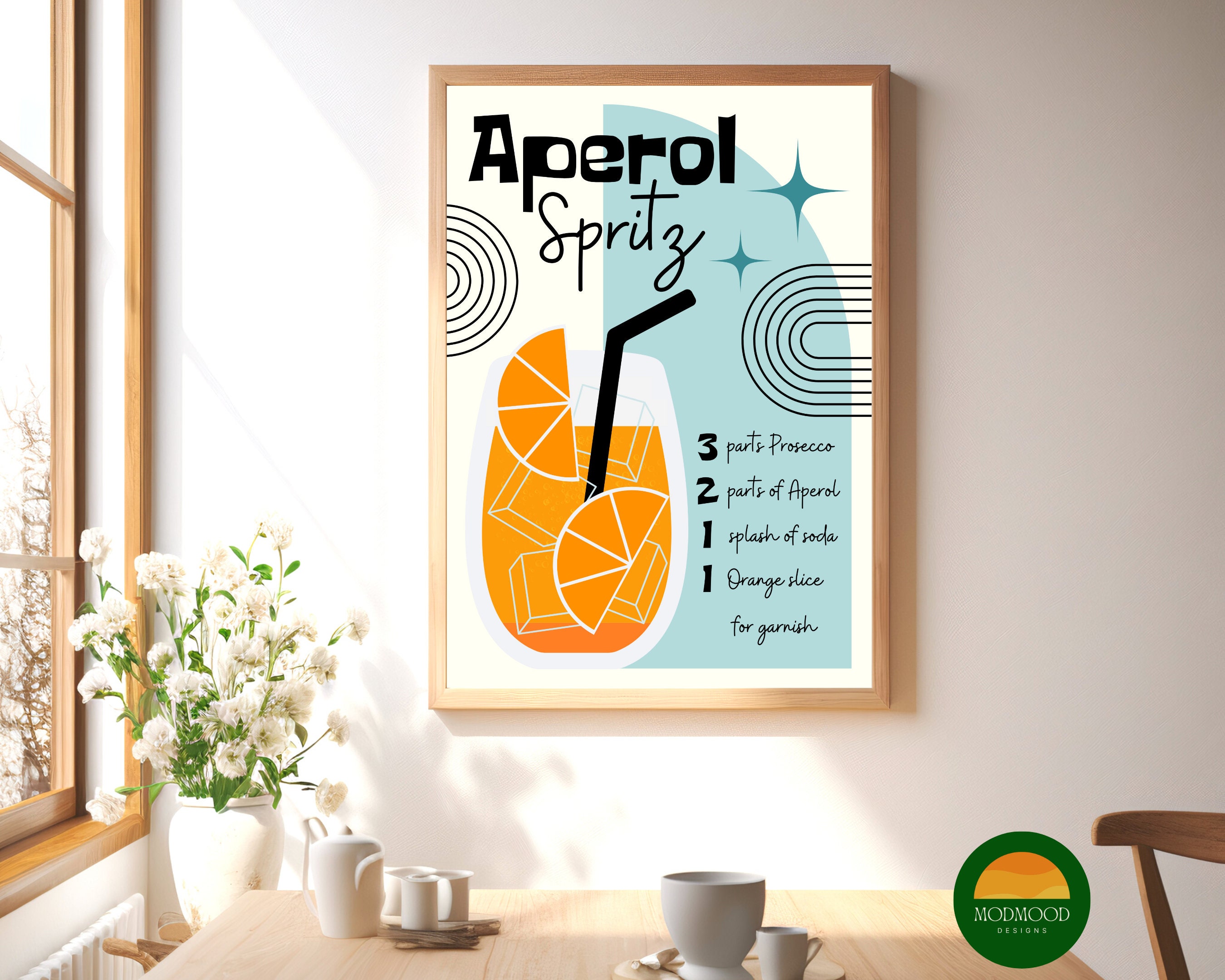 Aperol Spritz Printable Aperol Spritz Poster MCM Artwork Cocktail ...