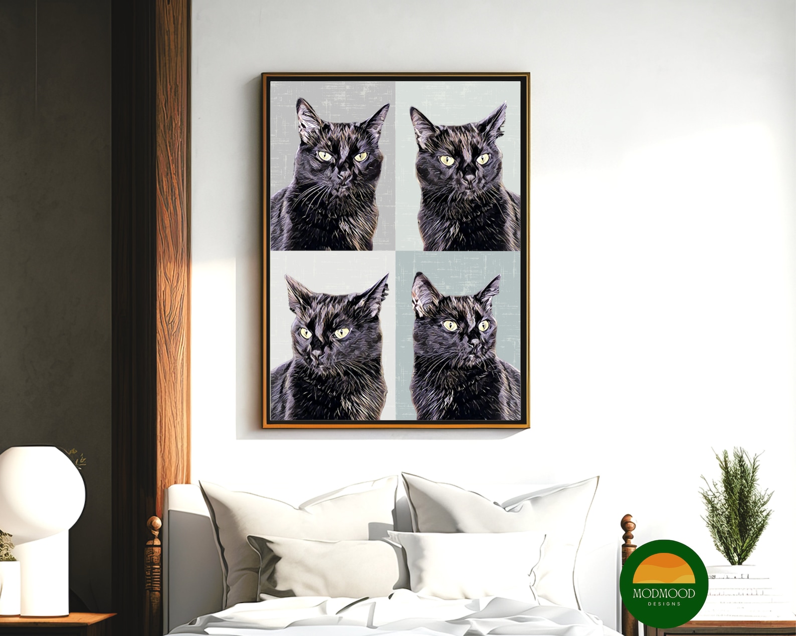 Black Cat Wall Art Printable Cat Poster Hygge Man Cat Eccentric Decor ...