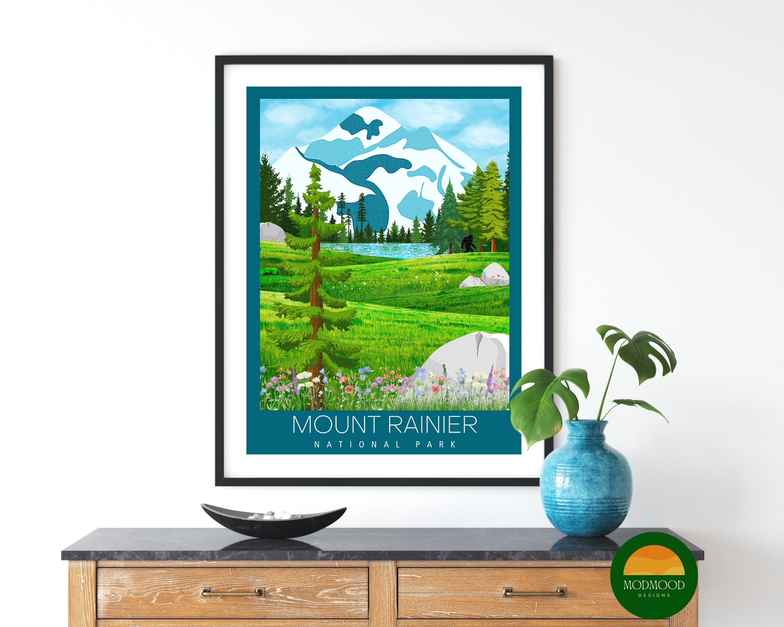 Mt Rainier Wall Art National Park Poster Printable Mt Rainier Art ...