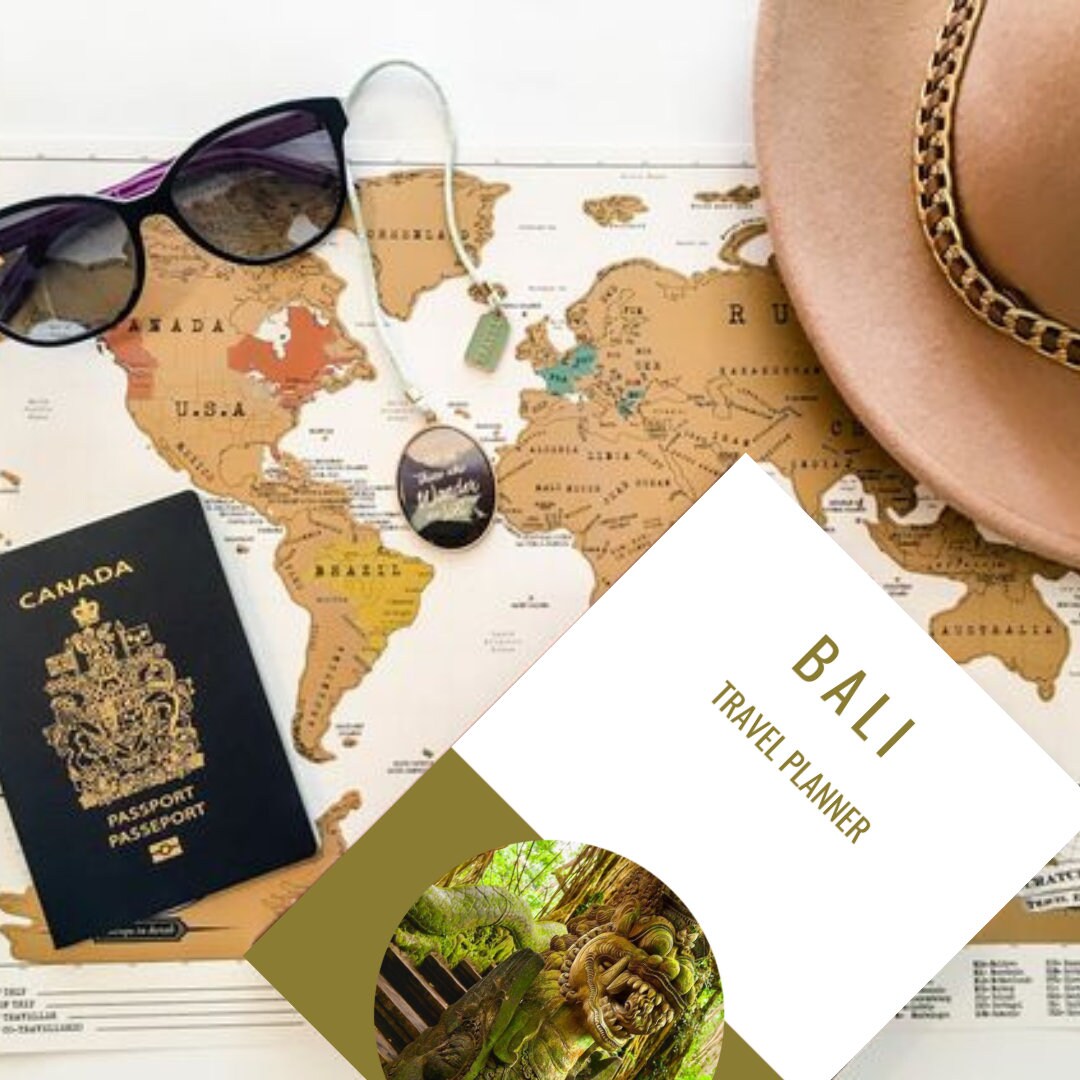 Digital BALI Travel ITINERARY Template Printable Minimal Travel PLANNER ...