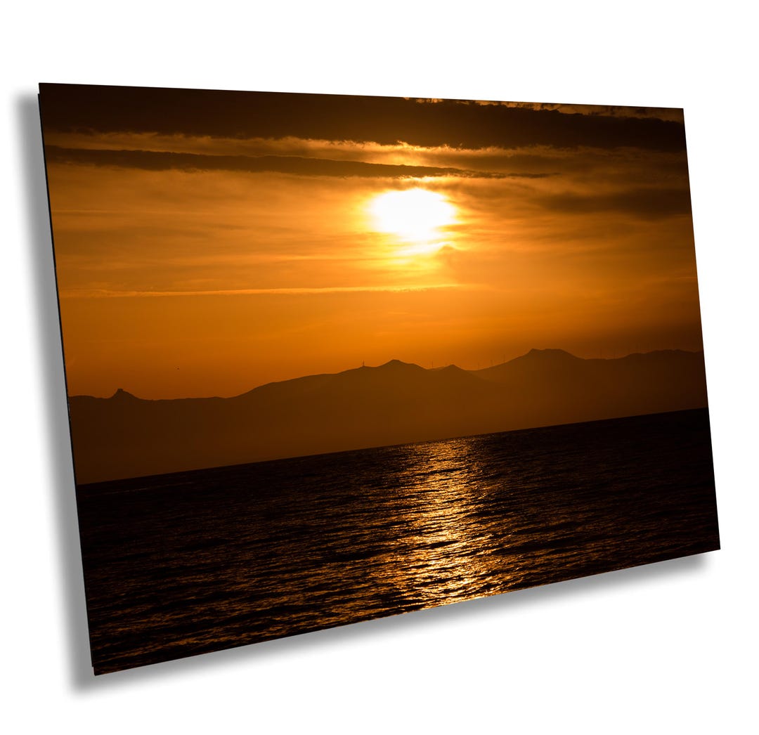 Greece, Aegean Sea, Rafina, Sunset, Canvas Print, Metal, Acrylic Wall ...